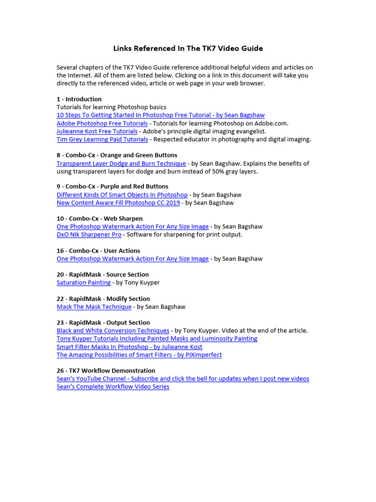 3 - Additional Video and Tutorial Links | PDF