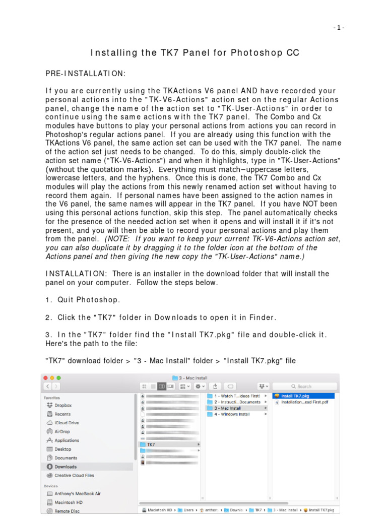 Installation (Mac) - Read First | PDF | Adobe Photoshop | Finder (Software)