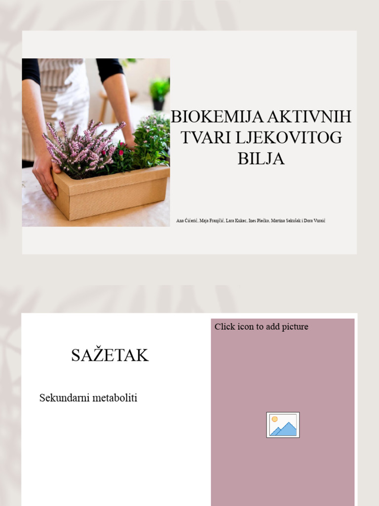 Biokemija Aktivnih Tvari Ljekovitog Bilja | PDF