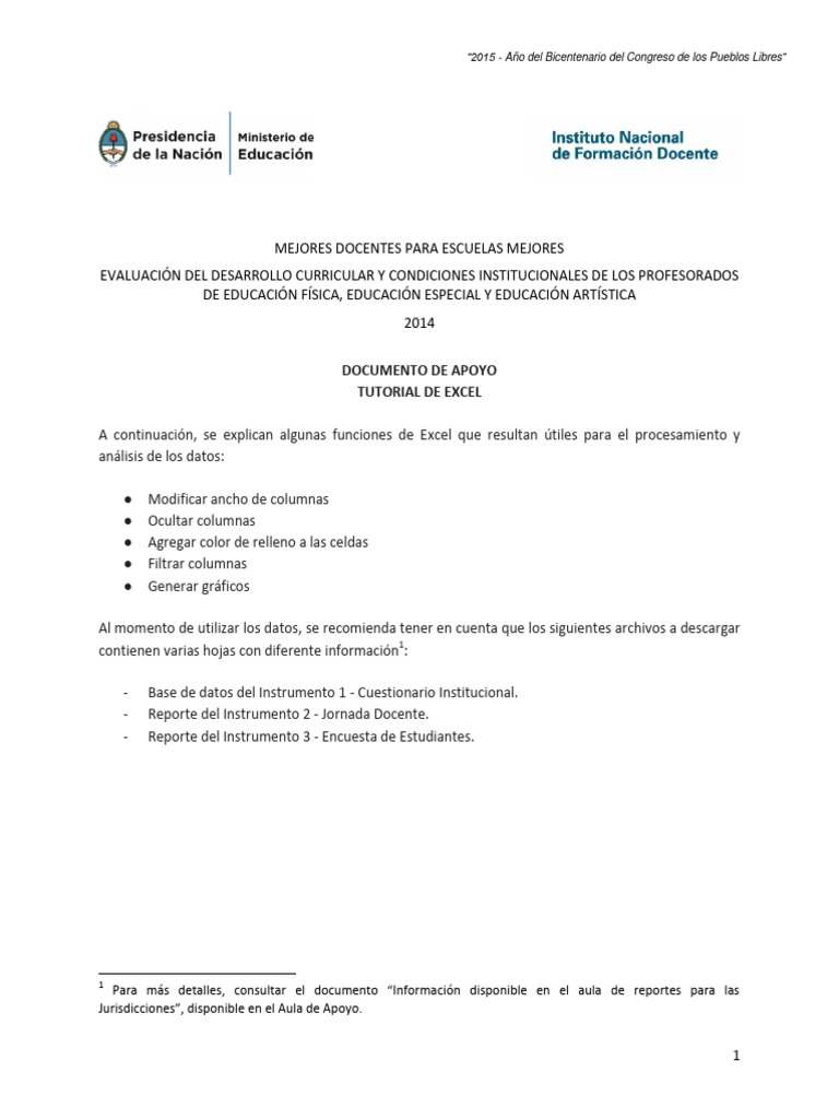05 Tutorial - Excel | PDF | Microsoft Excel | Hoja de cálculo