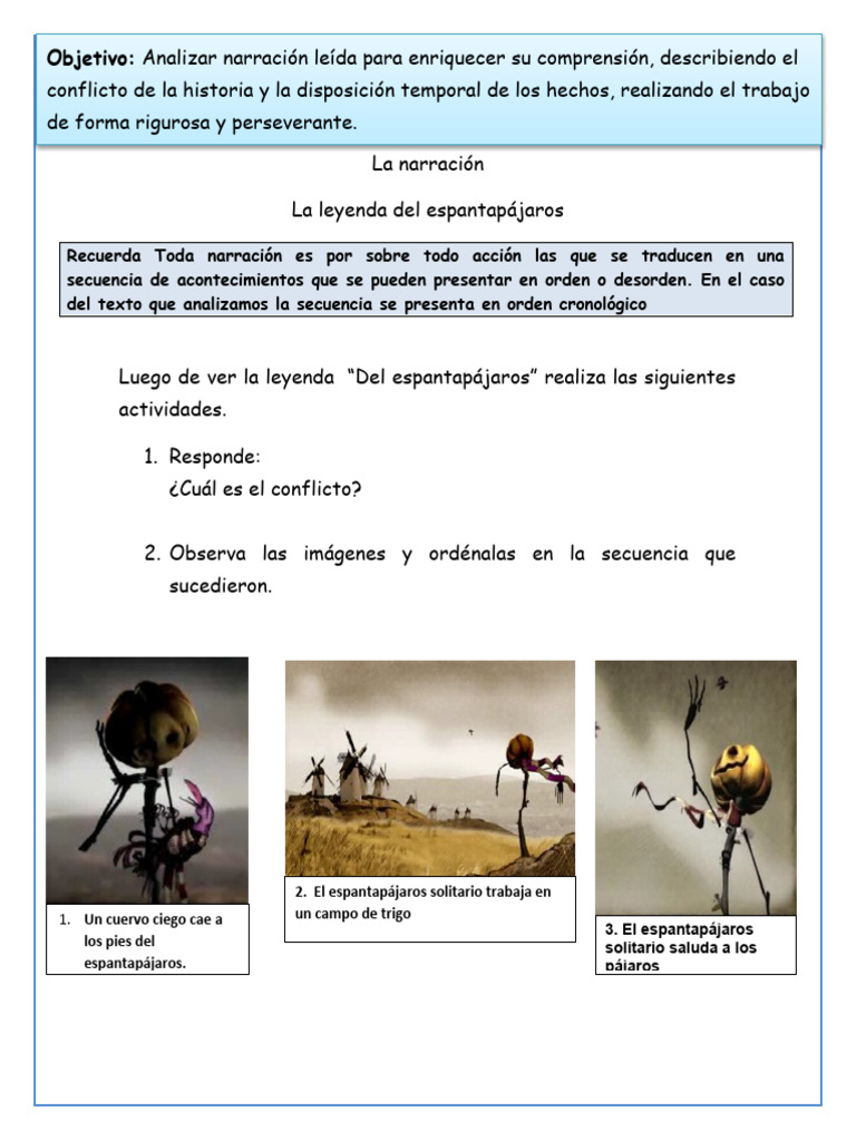 La Leyenda Del Espantapajaros Guia | PDF | Narración