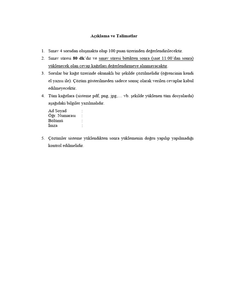 Fizik Vize Sınavı | PDF