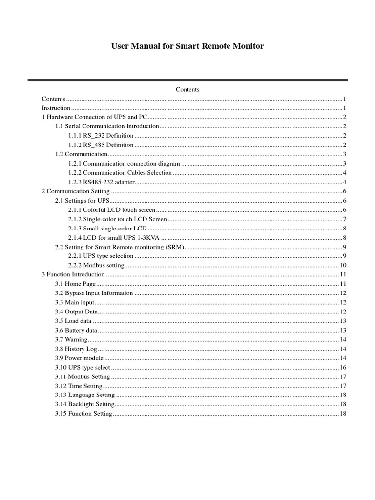 021 Smart Remote Monitor Users Manual - E1.0 | PDF | Computers