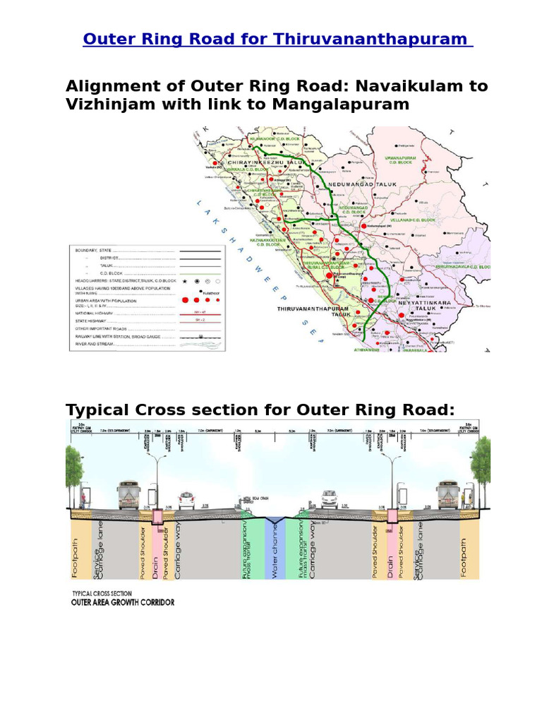 Outer Ring Road For Thiruvananthapuram Compressed 1 | PDF | Road | Toll Road