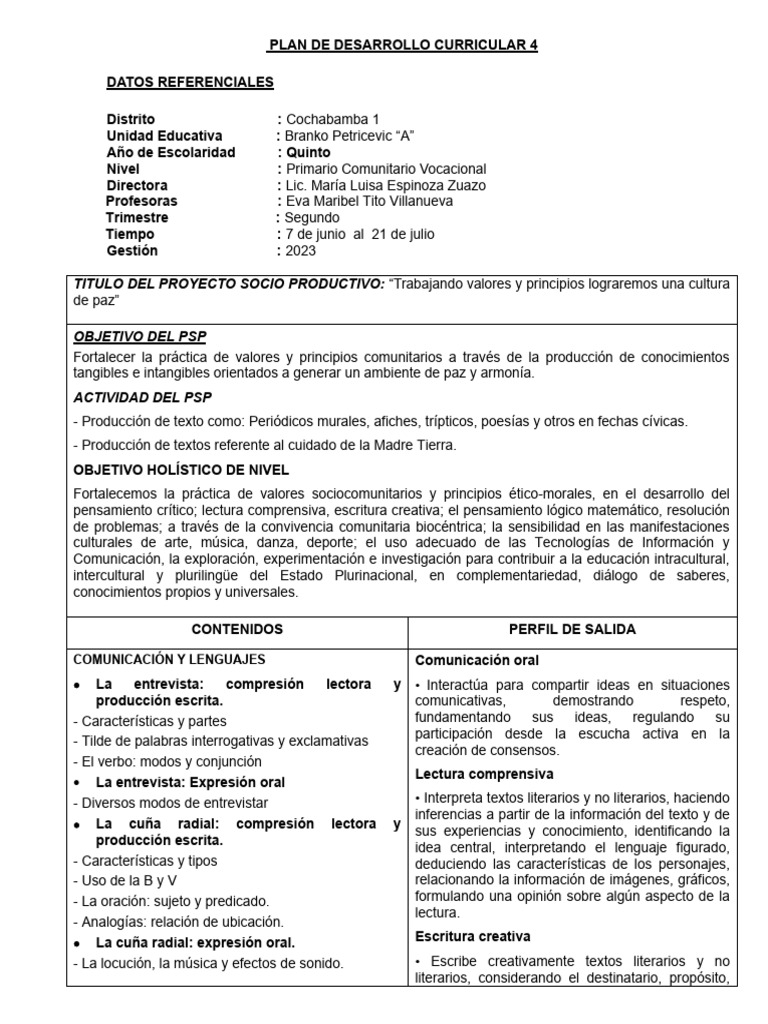 Plan de Aula Nro 4 | PDF | Comprensión lectora | Cómics