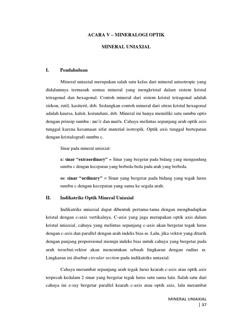 05 Modul Acara V Mineralogi Optik | PDF