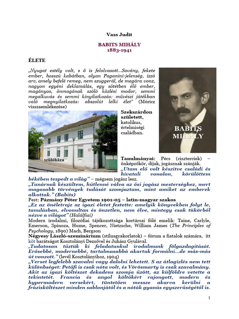 Babits Élete | PDF
