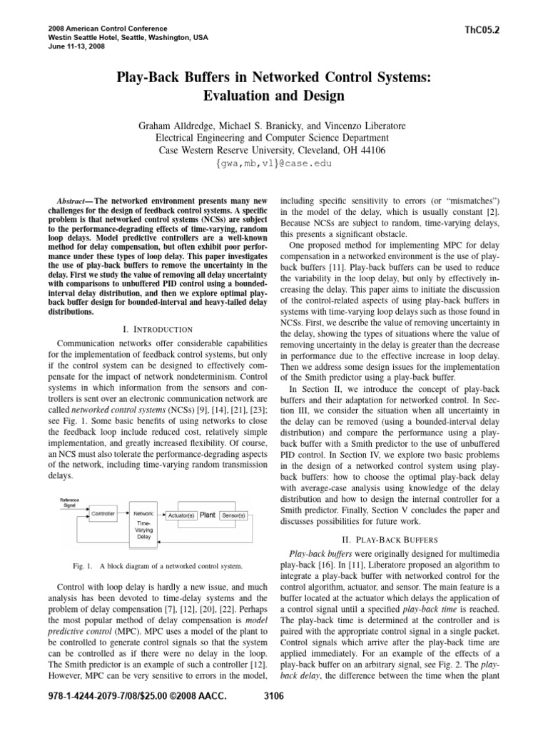 Graham Alldredge, M S Branicky 2008 Play-Back Buffers in Networked ...