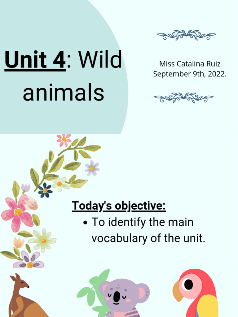 5unit 4 Wild Animals | PDF