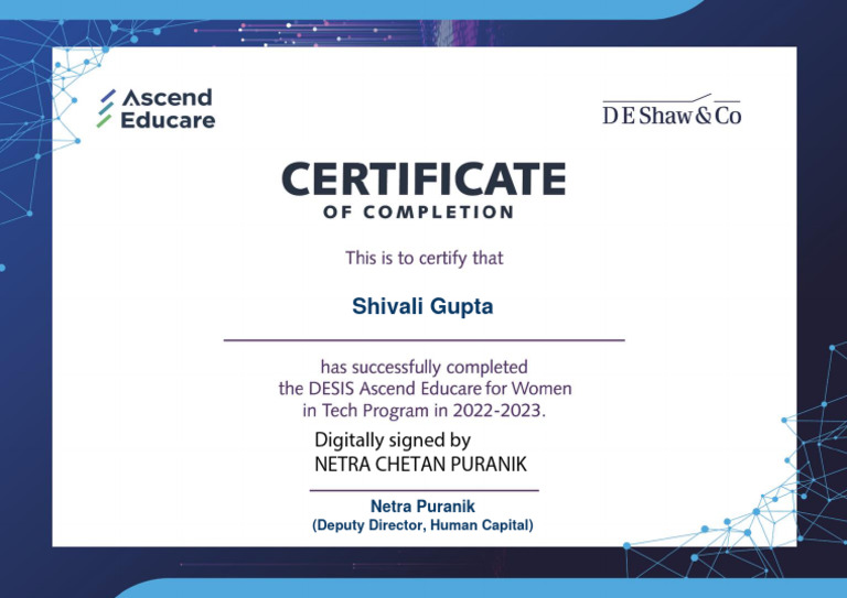 Shivali Gupta - Desis - Ascend - Educare | PDF