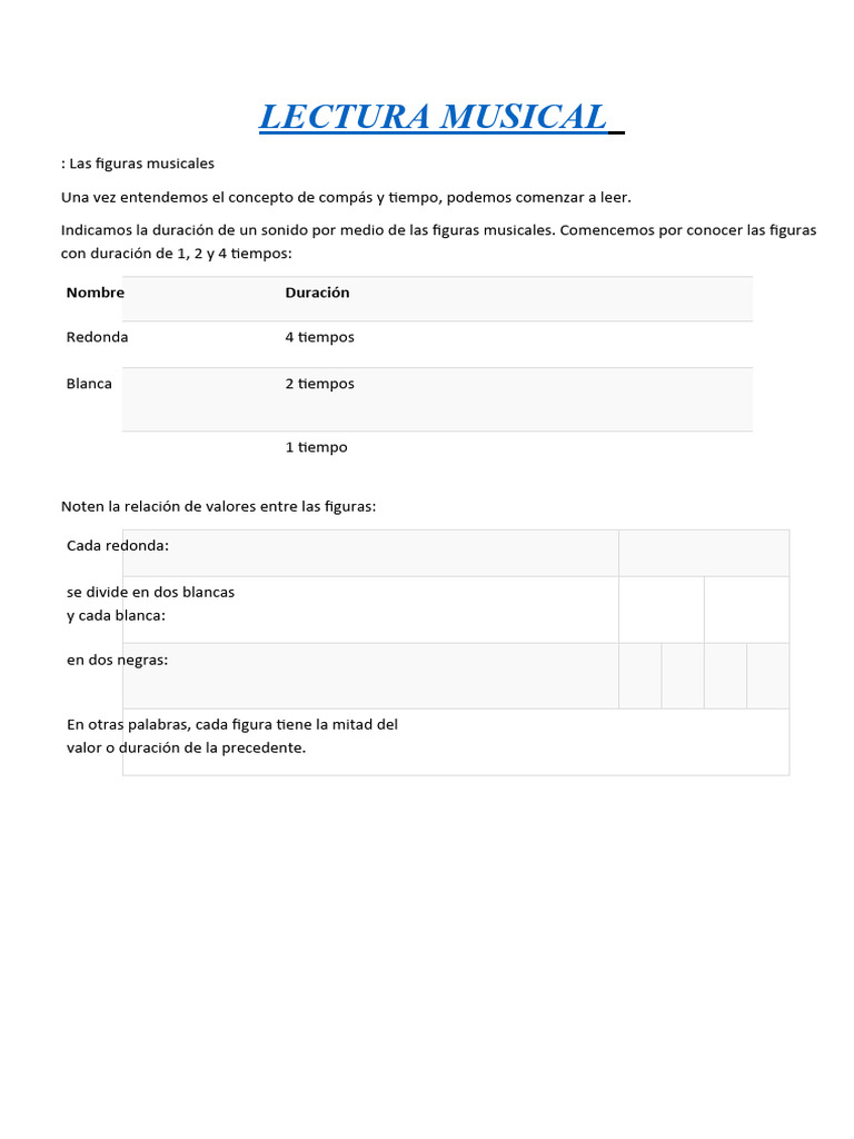 Lectura Musical | PDF | Clave | Formas musicales