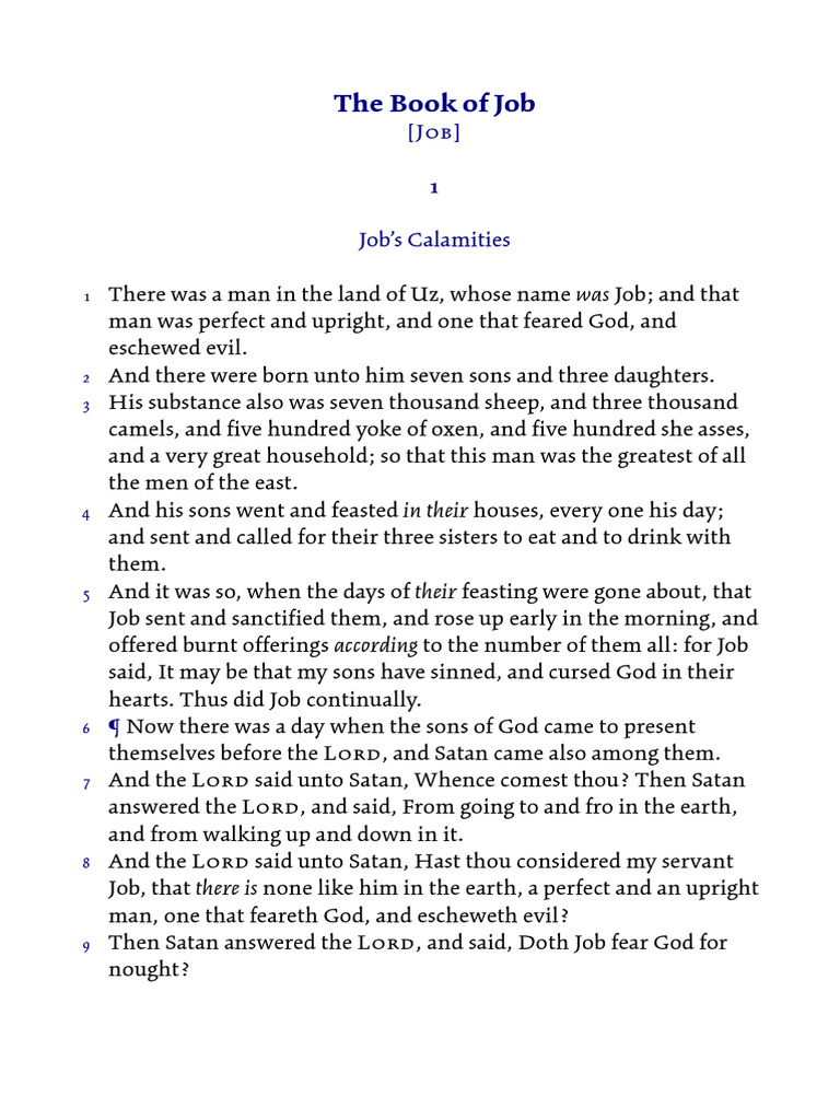 Job's Trials and Faithfulness Explained | PDF | Thou | Satan
