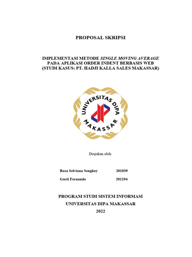 Reviisi Proposal Perkiraan Pemesanan Indent PT. Hadji Kalla | PDF