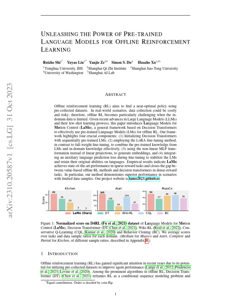 2023 ArXiv Unleash LLM For Offline RL | PDF | Cybernetics | Computational Neuroscience