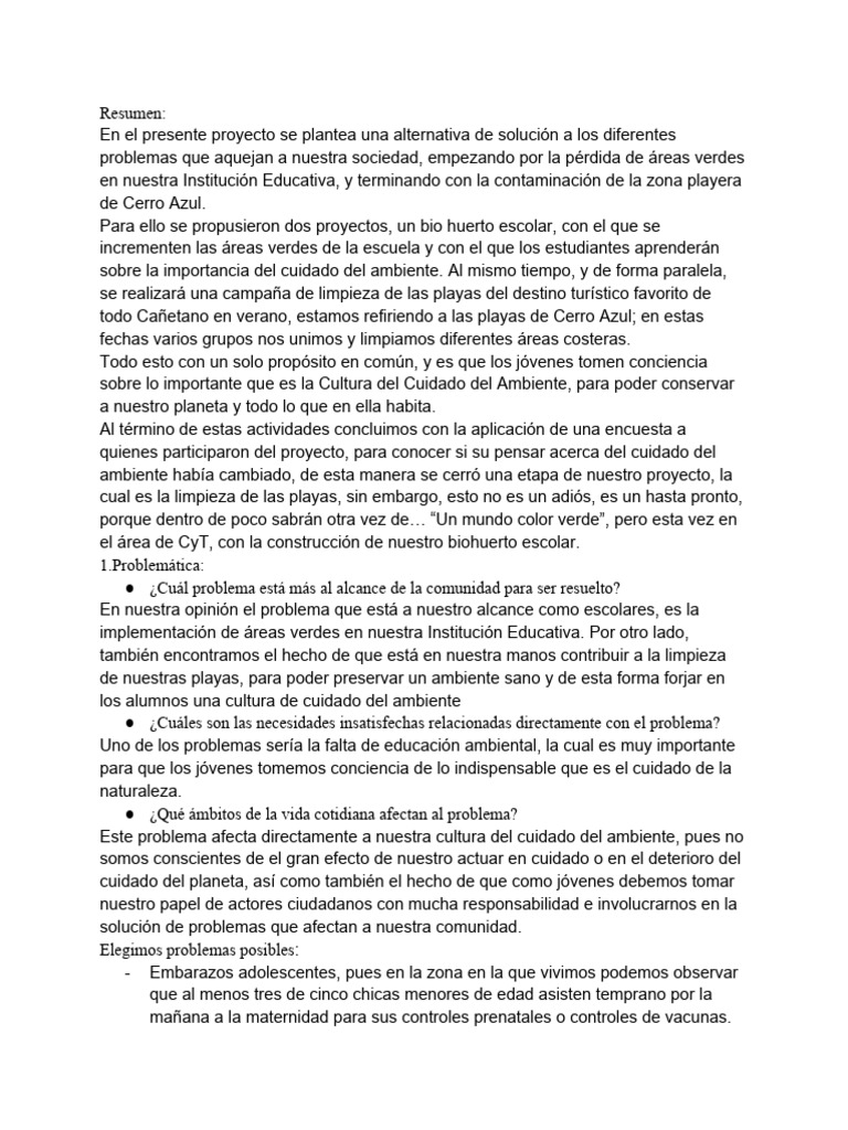 Proyecto, Un Mundo Color Verde | PDF | Residuos | Agricultura