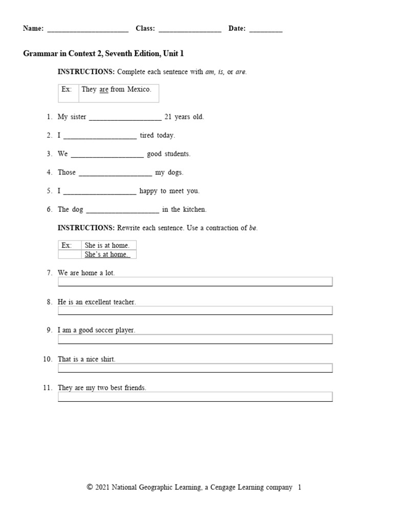 Grammar in Context 2 Ev Unit 1 | PDF | Question | Language Mechanics