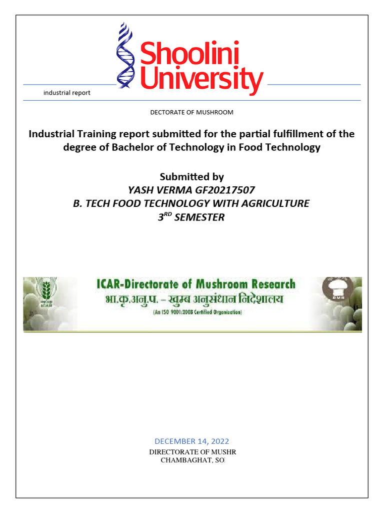 Industrial Report | PDF | Mycology | Fungus