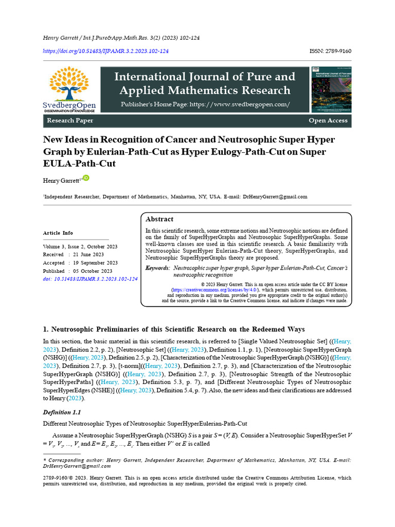 New Ideas in Recognition of Cancer and Neutrosophic Super Hyper Graph by Eulerian-Path-Cut As ...