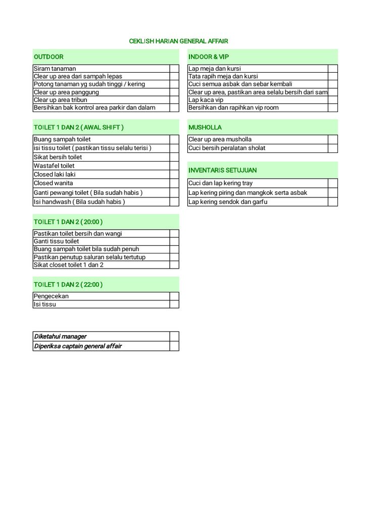Ceklish Harian General Affair | PDF
