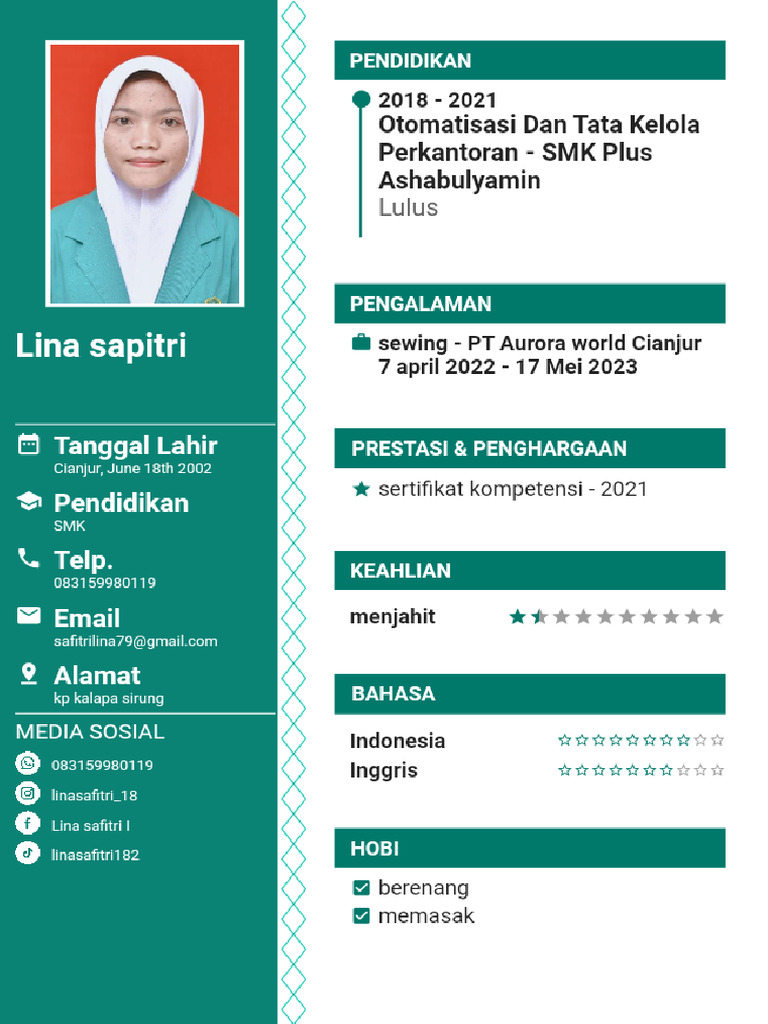 CV lamaran | PDF