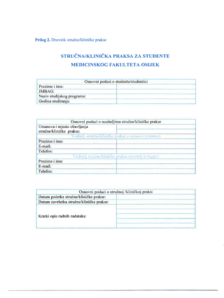 Dnevnik Stručne Prakse | PDF