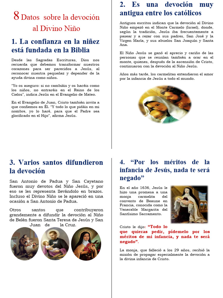 Historia de la devoción al Divino Niño | PDF | Jesús | Oración