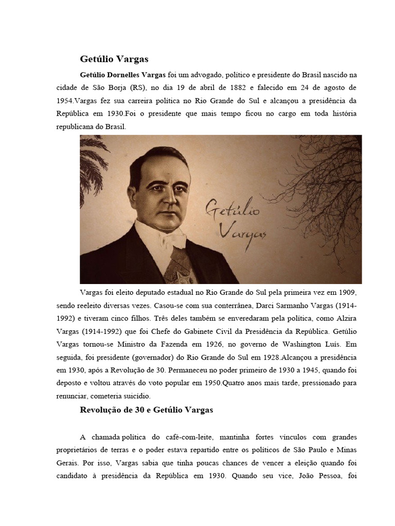 Getúlio Vargas | PDF | Brasil | Governo