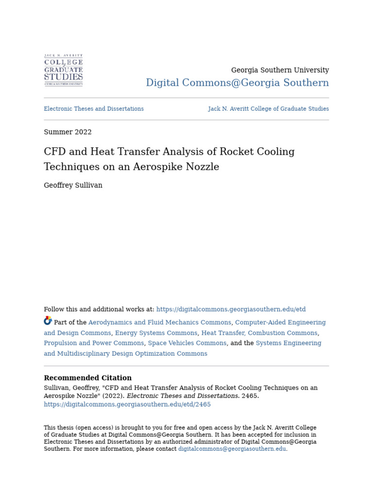 CFD and Heat Transfer Analysis of Rocket Cooling Techniques On An | PDF | Rocket Engine | Rocket