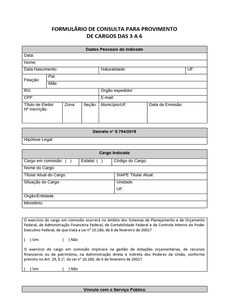 Formulário para Consulta CC - PR | PDF | Administração pública | Justiça