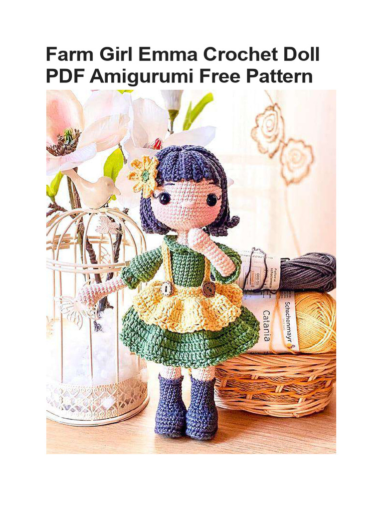 Farm Girl Emma Crochet Doll PDF Amigurumi Free Pattern | PDF