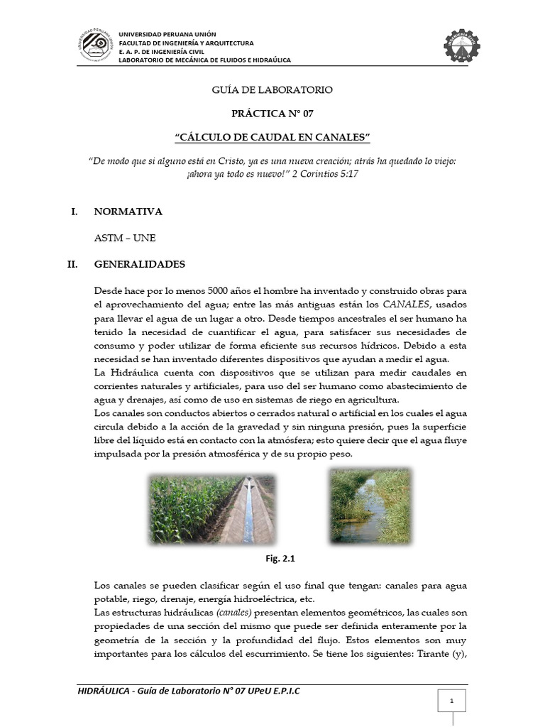 PRACTICA #07 LMH Canal de Pendiente Variable | PDF