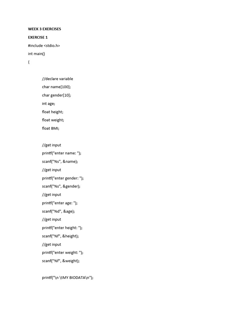 Week 3 Lab Exercises | PDF