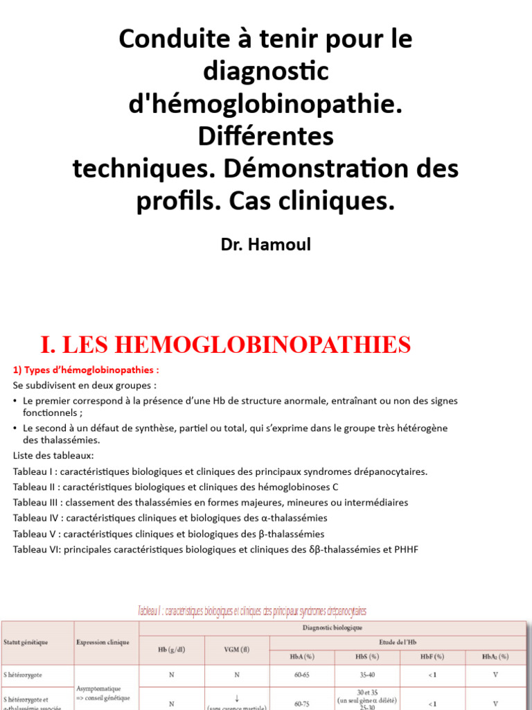 HBpathies | PDF | Hémoglobine | Pathologie clinique