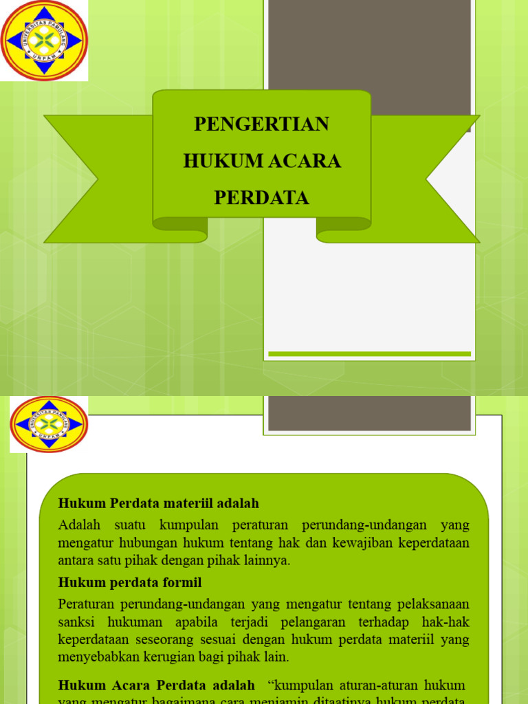 Presentasi Hukum Acara Perdata KE 1 | PDF | Ilmu Sosial | Hukum