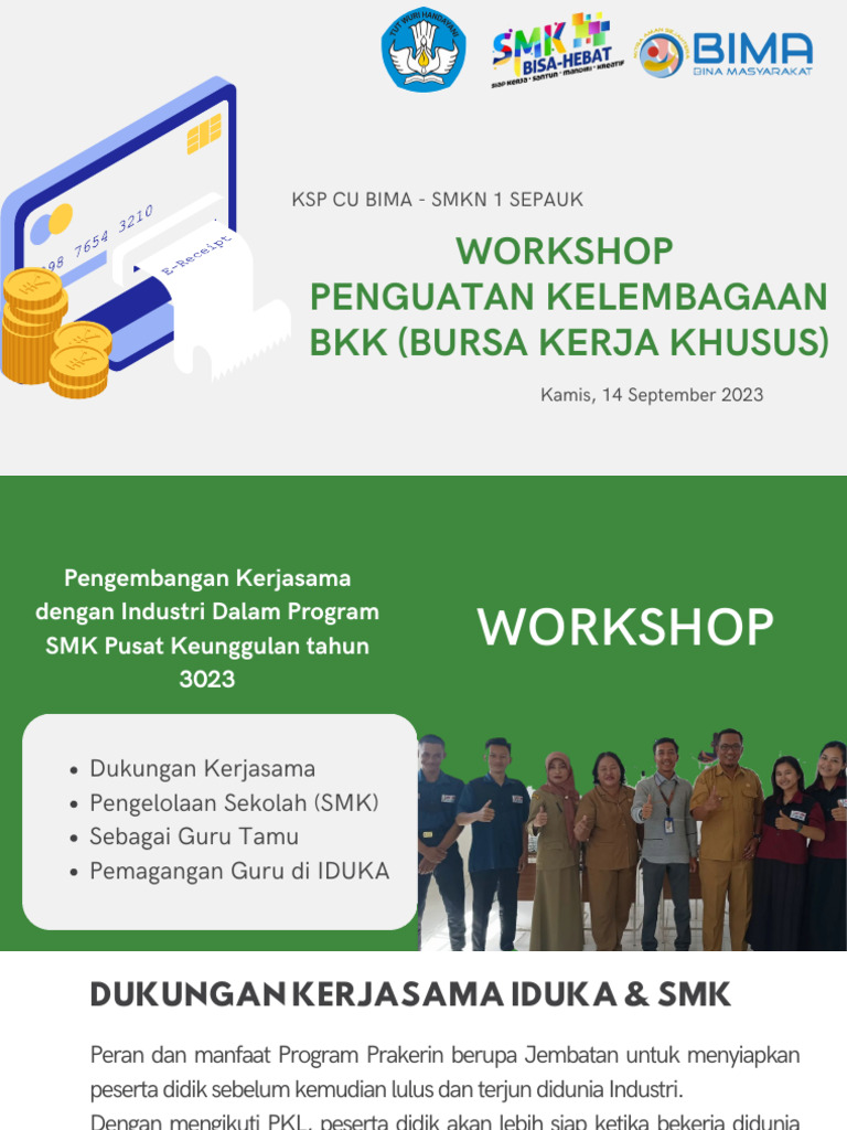 Workshop Penguatan Kerjasama SMK dan IDUKA | PDF | Karier ...