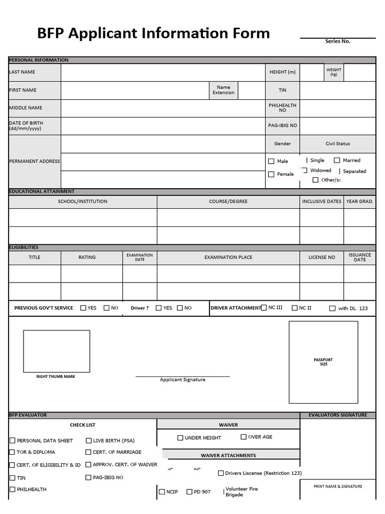 BFP Applicant Information Form | PDF | Access Control | Privacy BFP Applicant Information Form | PDF | Access Control | Privacy