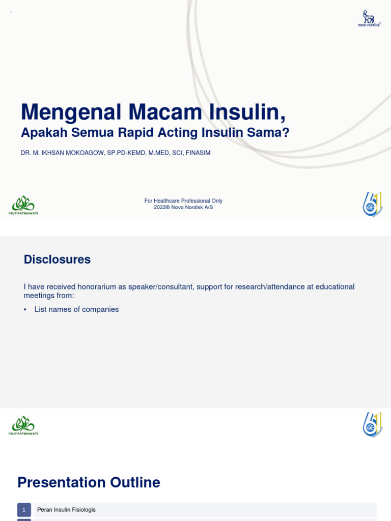 Materi Narsum 1. Dr. M. Ikhsan Mokoagow, SP - PD-KEMD - Mengenal Macam Insulin, Apakah Semua ...