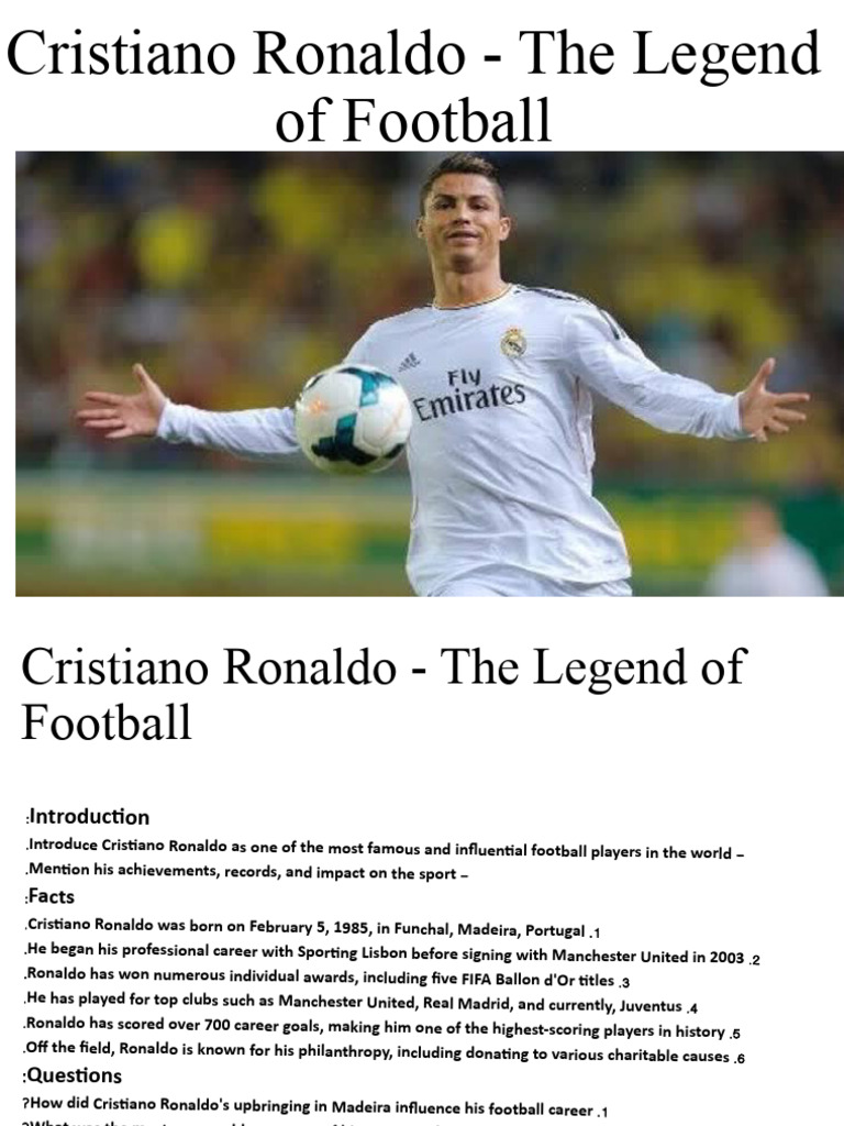 Cristiano Ronaldo: Football Legend | PDF