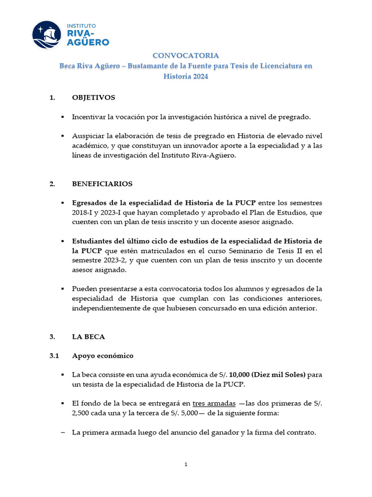 Beca Riva Aguero Bustamante Licenciatura 2024 | PDF | Ciencia y matemáticas