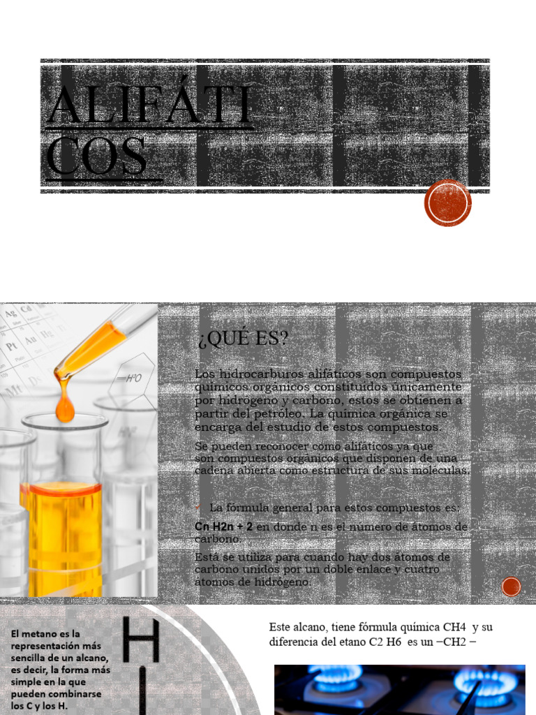 Presentación Alifáticos. | PDF | Hidrocarburos | Alcano