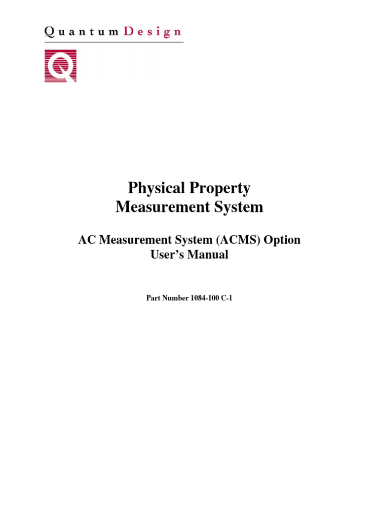 1084-100 C1 ACMS Manual | PDF | Inductor | Cryogenics