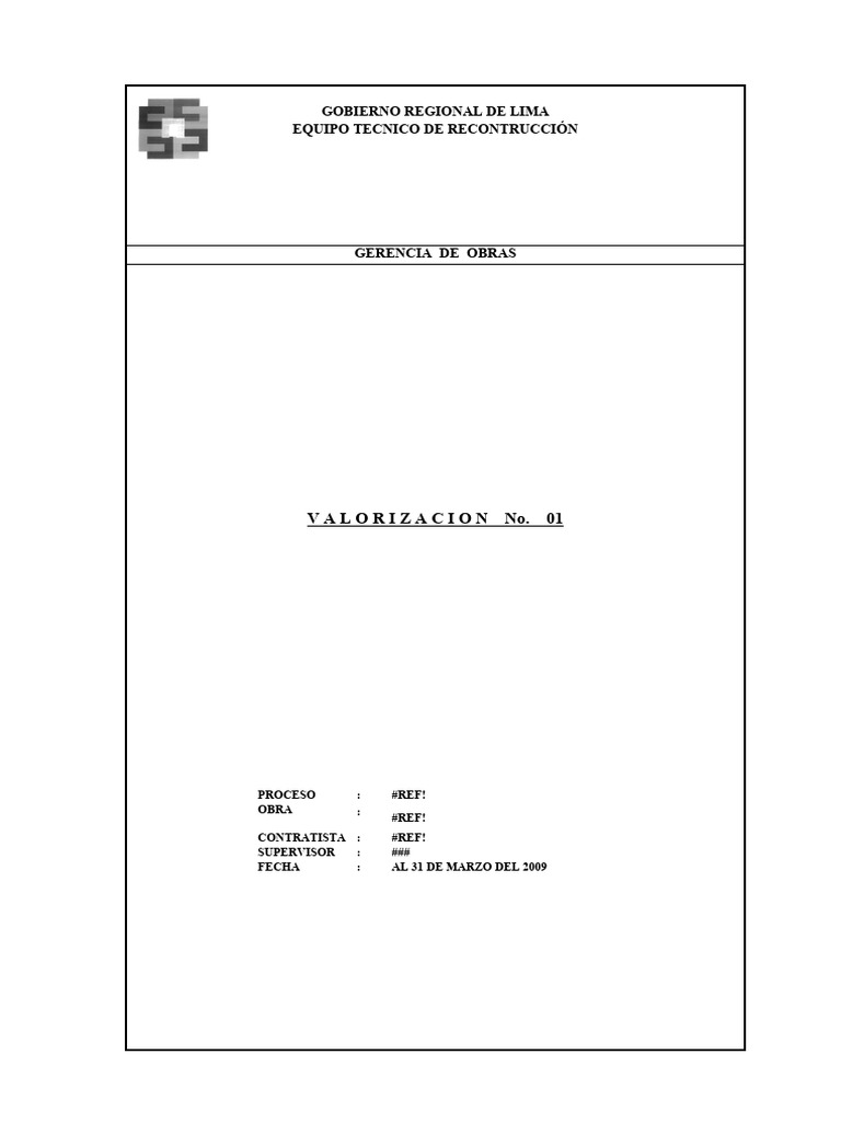 Valorizacion de Obra N°01 - Jorge - Cronograma Nuevo Actualizado | PDF