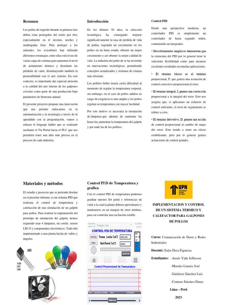 Triptico Nombre Del Proyecto Curso | PDF | Ciencias fisicas