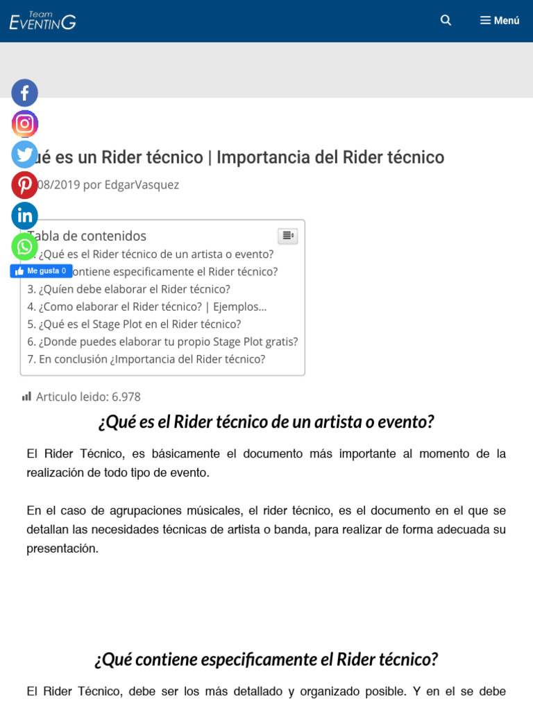 ? Qué Es Un Rider Técnico y Su Importancia - Team Eventing | PDF | Las ...