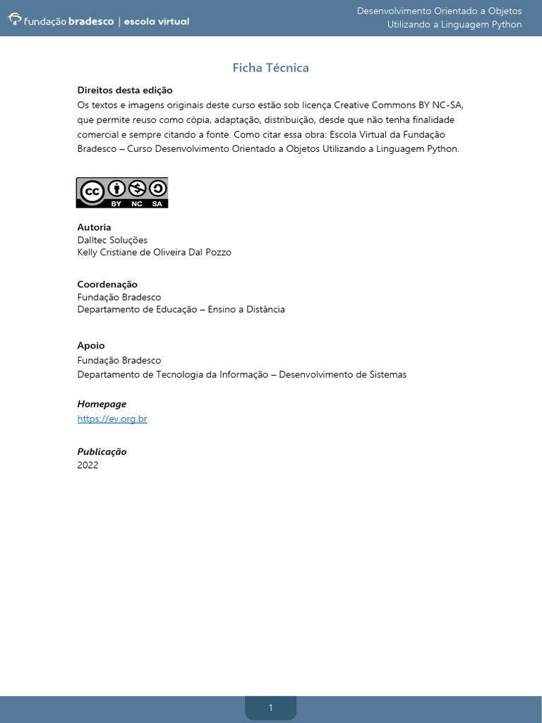 Ficha Tecnica Desenvolvimento Orientado a Objetos Python | PDF