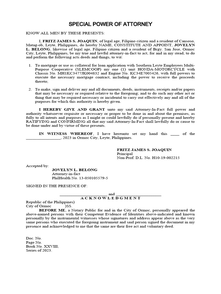 Special Power of Attorn15 | PDF | Power Of Attorney | Mortgage Law