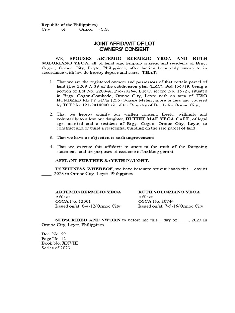 Consent (Building Permit) | PDF | Common Law | Civil Law (Common Law)