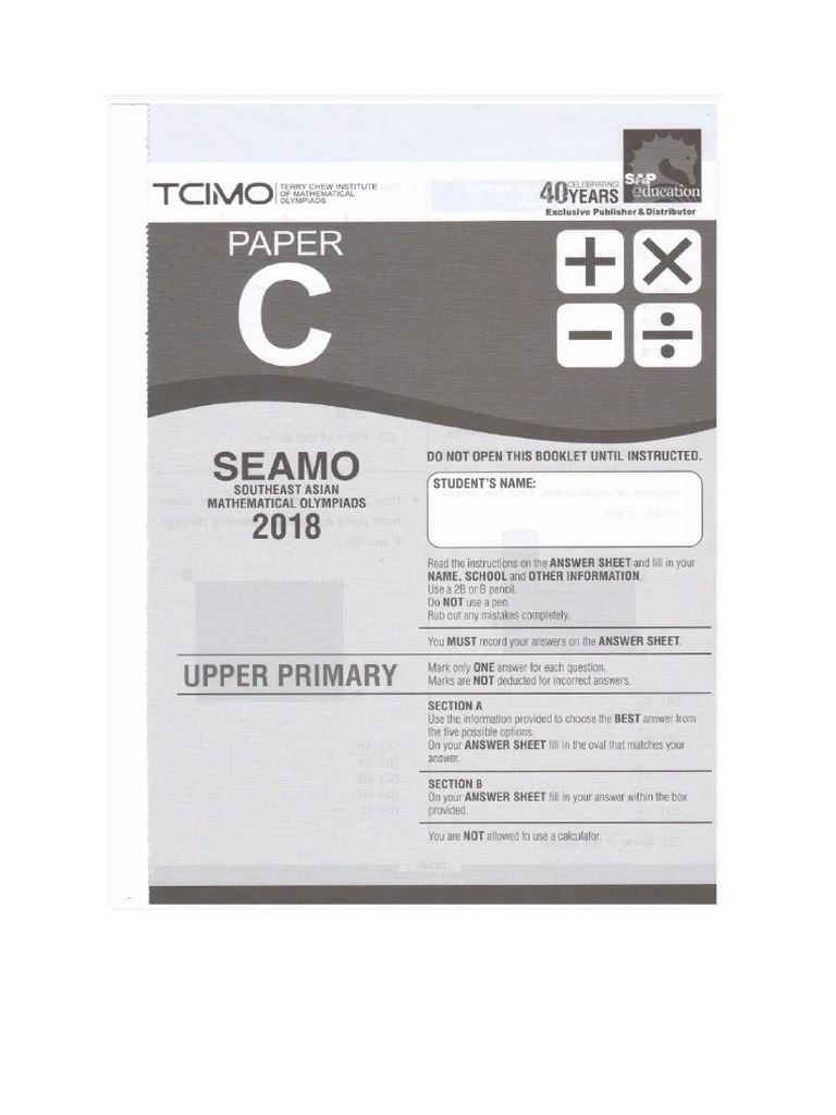 2018 SEAMO Paper C | PDF