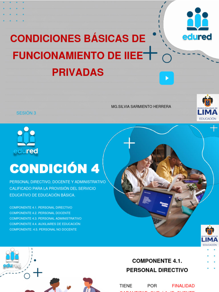 Sesión 3: Condiciones Basicas para Funcionamiento de Ii - Ee. Privadas | PDF | Maestros