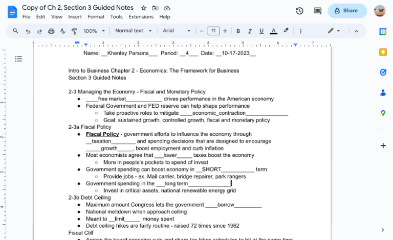 Guided Notes for Chapter 2, Section 3 | PDF